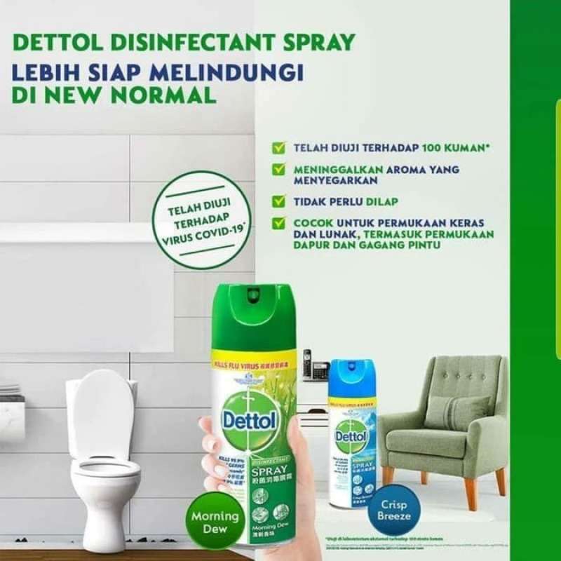 Promo Dettol Desinfectant Desinfektan Spray 450 ML Morning Dew Hijau ...