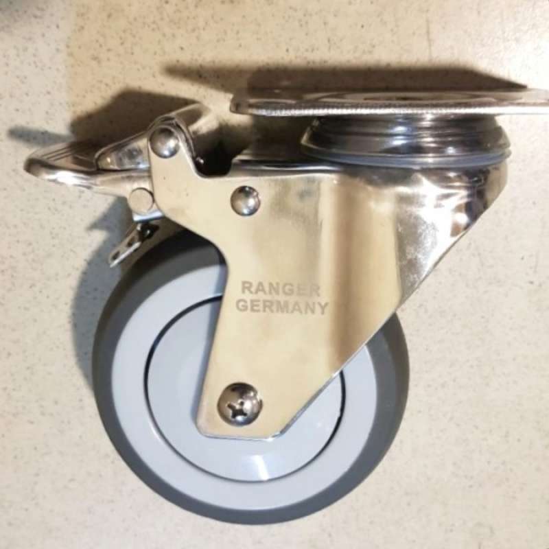 Promo roda trolley stainless rubber ranger germany 4 inch rem Diskon 23 ...