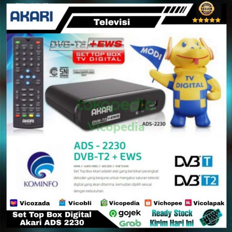 Promo Set Top Box TV Digital Akari ADS-2230 STB DVB-T2 ADS2230 Garansi ...