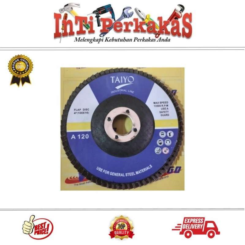 Jual Amplas Susun Grid #120 Taiyo / Flap Disc Taiyo di Seller Inti ...