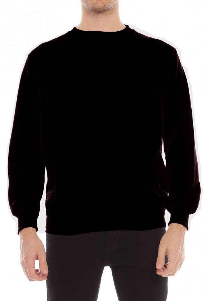 Promo sweater basic lengan panjang baju sweater tebal hitam Diskon 50% ...