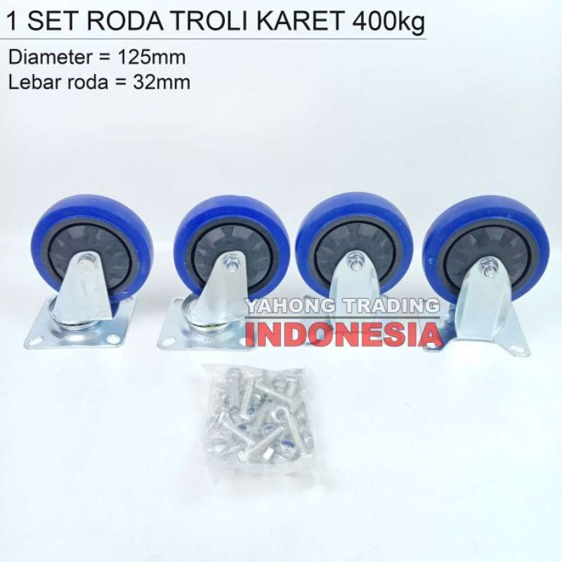 Jual Roda Troli Trolley Wheel 1 Set 400kg di Seller Axie Store ...