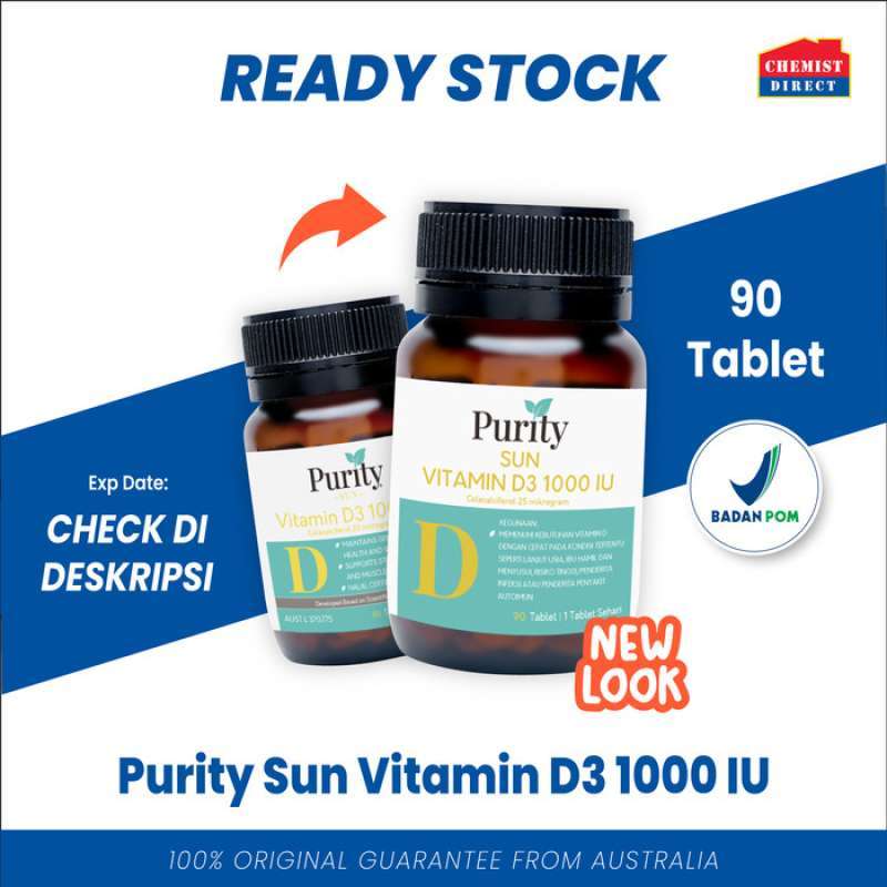 Jual [Halal] Purity Vitamin D D3 1000 IU 90 Tablet Made in Australia di Seller Pegazuz Store ...