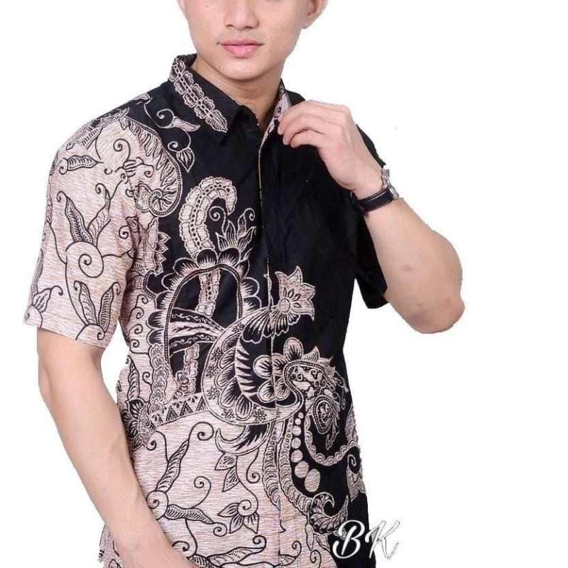 Jual Hem batik premium pria dewasa wayang panah hitam baju seragam ...