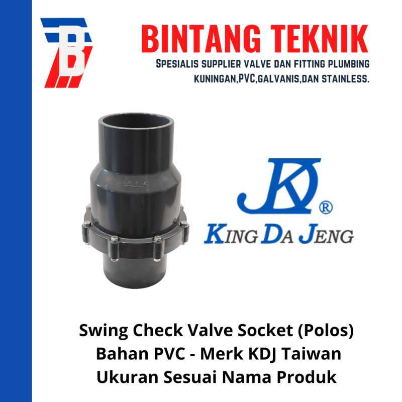 Jual Swing Check Valve / Kleb Tabok PVC 2 inch Merk KDJ Taiwan di ...