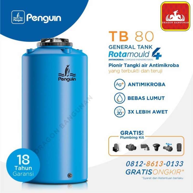 Jual Tangki Air Penguin TB 80 / Toren Air Penguin 800 Ltr / Tandon Penguin - HIJAU di Seller ...