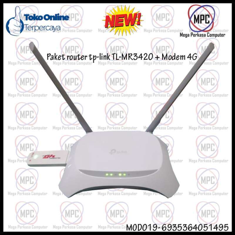 Promo Tanpa Merk Paket Router Tp-link Tl-mr3420 + Modem 4g Usb Wifi All ...