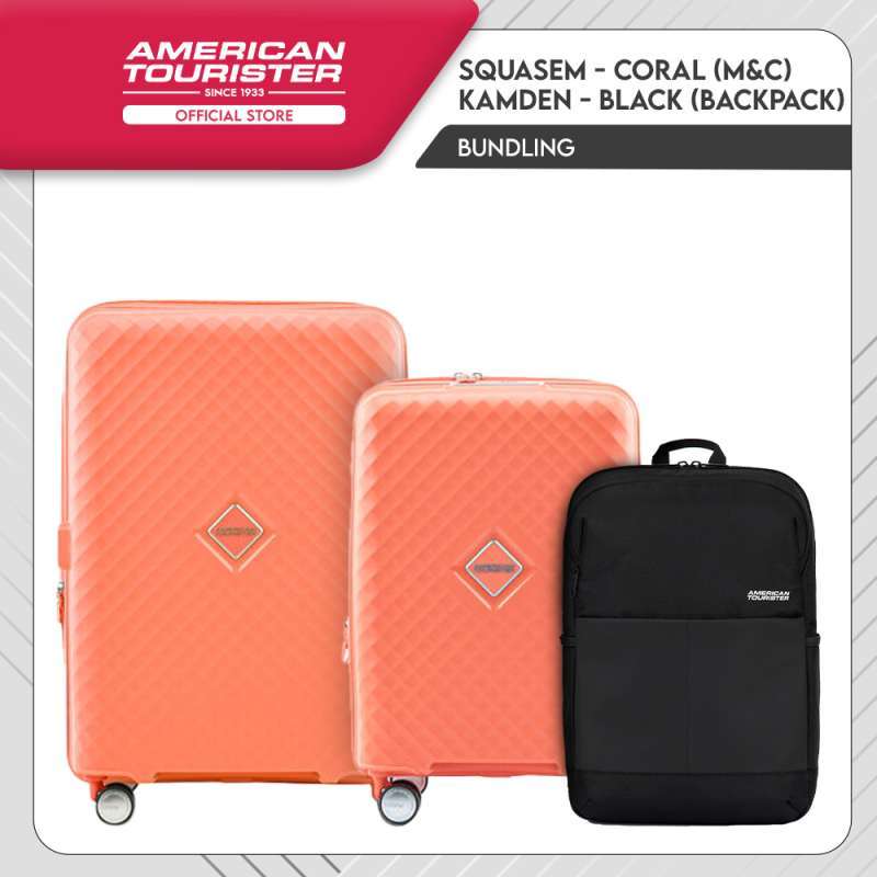 Jual Bundle American Tourister Squasem Cabin, Medium Bright Coral ...