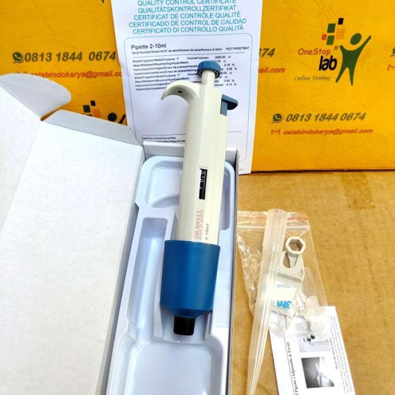 Jual DRAWELL Micropipette 2-10 ML Macropipette adjustable volume ...
