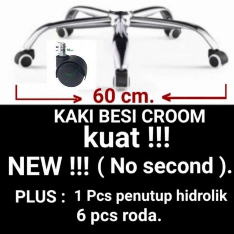 Jual Kaki Chrome Kursi Kantor, Kaki Besi Chrome + Roda + Penutup ...