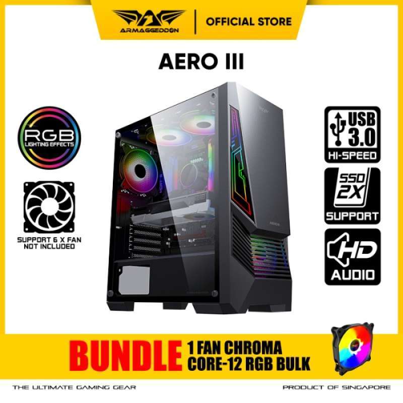 Jual Armaggeddon Aero Iii Atx Gaming Pc Case With Tempered Glass Side ...