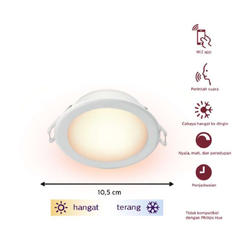 Promo PHILIPS Smart WIFI LED Downlight 9 watt,17 watt Tunable White ...