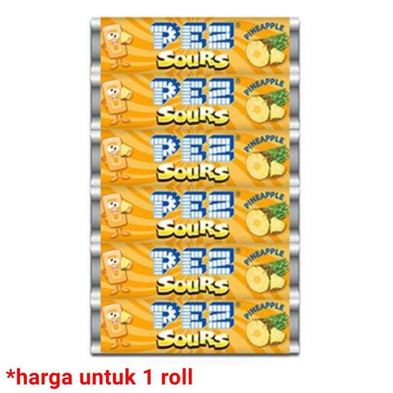 Jual Pez Sourz Candy Refill - Sour Pineapple (1 Roll / 1 Strip / 1 ...