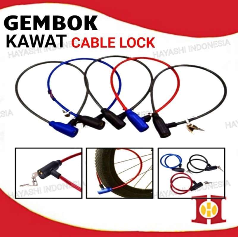 Promo Gembok Kawat Kabel Kunci Pengaman Sepeda Motor Helm Cable Lock ...
