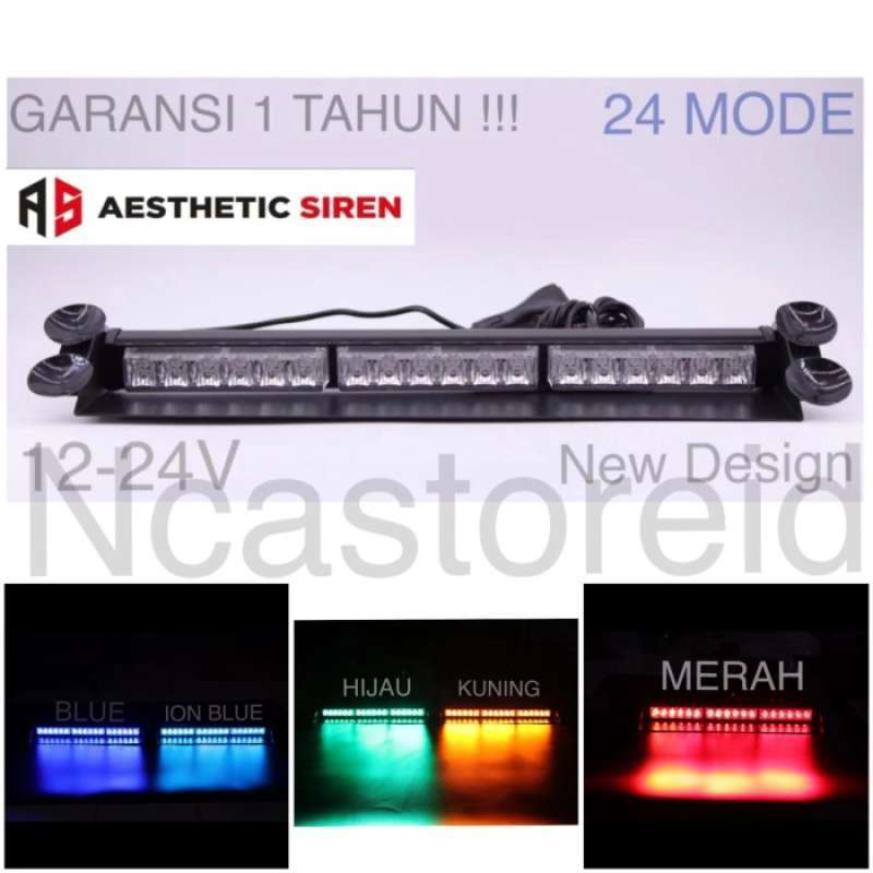 Promo STROBO DASHBOARD 18 TITIK 24 MODE POLISI,JASAMARGA,AMBULANCE ...