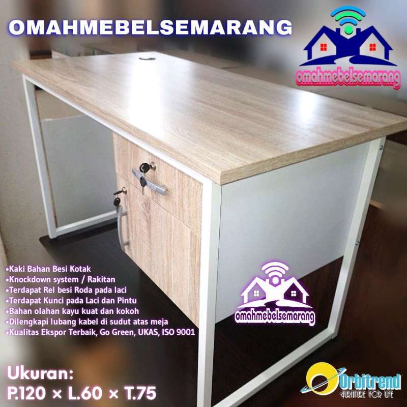 Promo Meja Kerja Kantor Kaki Besi 120 Orbitrend Mason Meja Tulis ...
