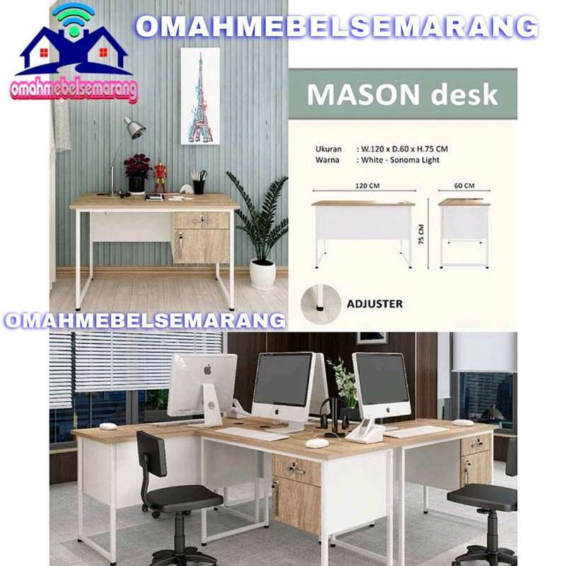 Promo Meja Kerja Kantor Kaki Besi 120 Orbitrend Mason Meja Tulis ...