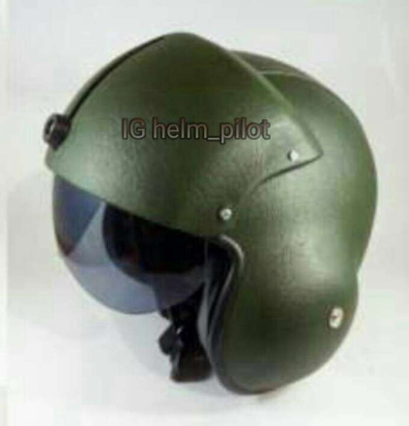 Promo Helm Pilot Army Hijau Kulit Oscar Diskon 11% di Seller Toryy Shop ...