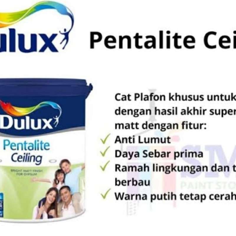 Jual Cat Plafon Cat Gypsum Cat Dulux Pentalite Ceiling Matt White 25 Kg ...
