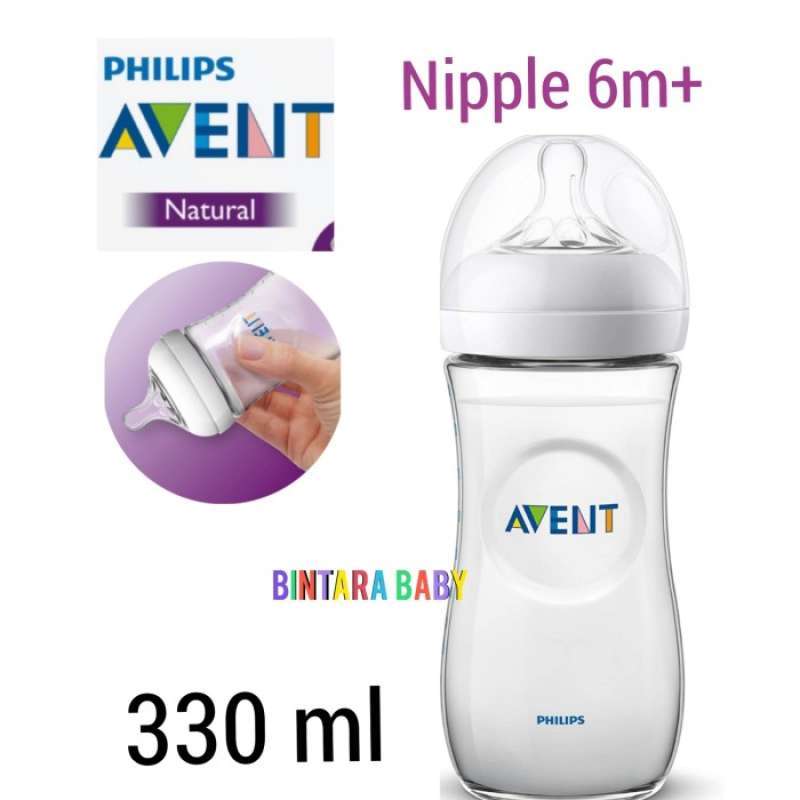 Jual Philips Avent Natural 330ml Botol Susu Avent 330 ml Fast Flow 6m ...