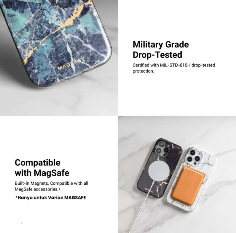 Promo Case iPhone 14 Pro Max Plus Mageasy Marble Hybrid Casing - iPhone ...