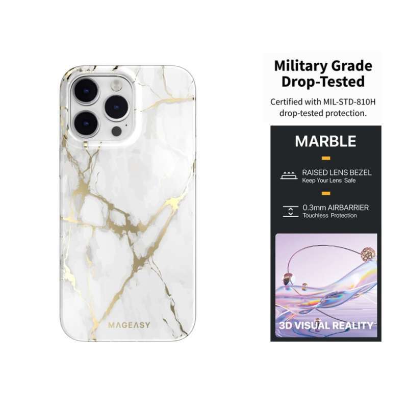 Promo Case iPhone 14 Pro Max Plus Mageasy Marble Hybrid Casing - iPhone ...