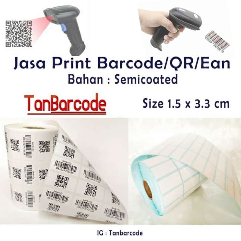 Promo Print cetak Barcode Label semicoat Roll Diskon 23% di Seller ...