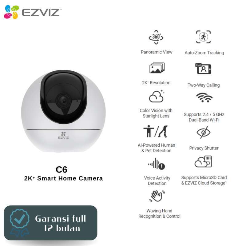 Jual Ezviz C6 4MP 2K Smart Indoor IP Camera Pan Tilt Smart Zoom Tracking di Seller Supermarket ...