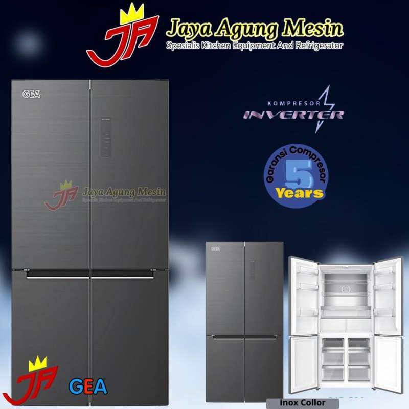 Jual Kulkas 4 Pintu Side By Side Gea G4d-586 Black Glass/ Black Inox Gea Di Seller Jaya Agung ...