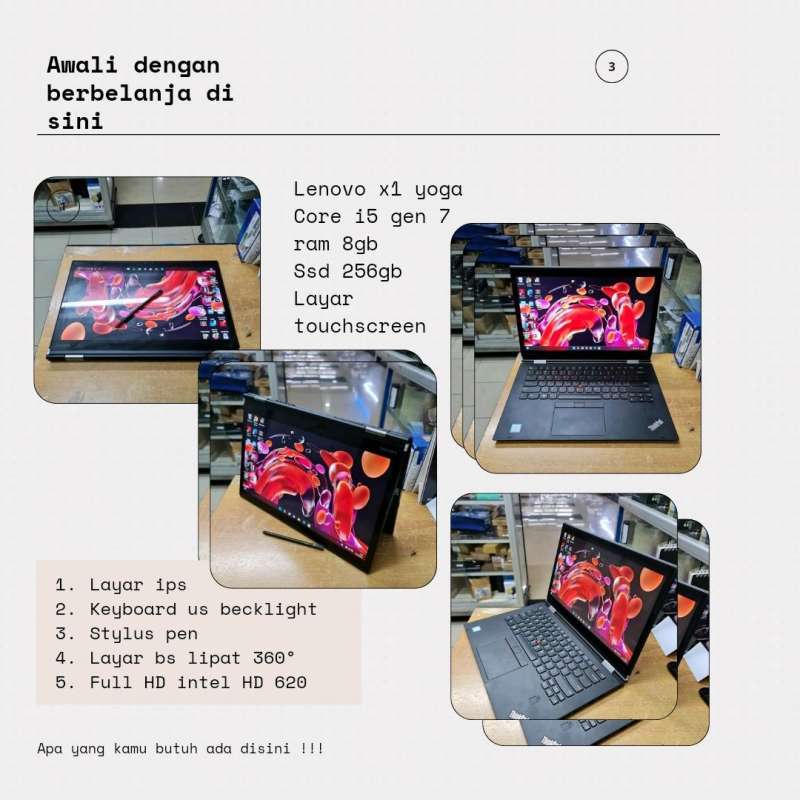 Jual Ready Laptop Lenovo Thinkpad X1 YOGA 2th Core i5 Gen 7 Ram 8gb ssd ...