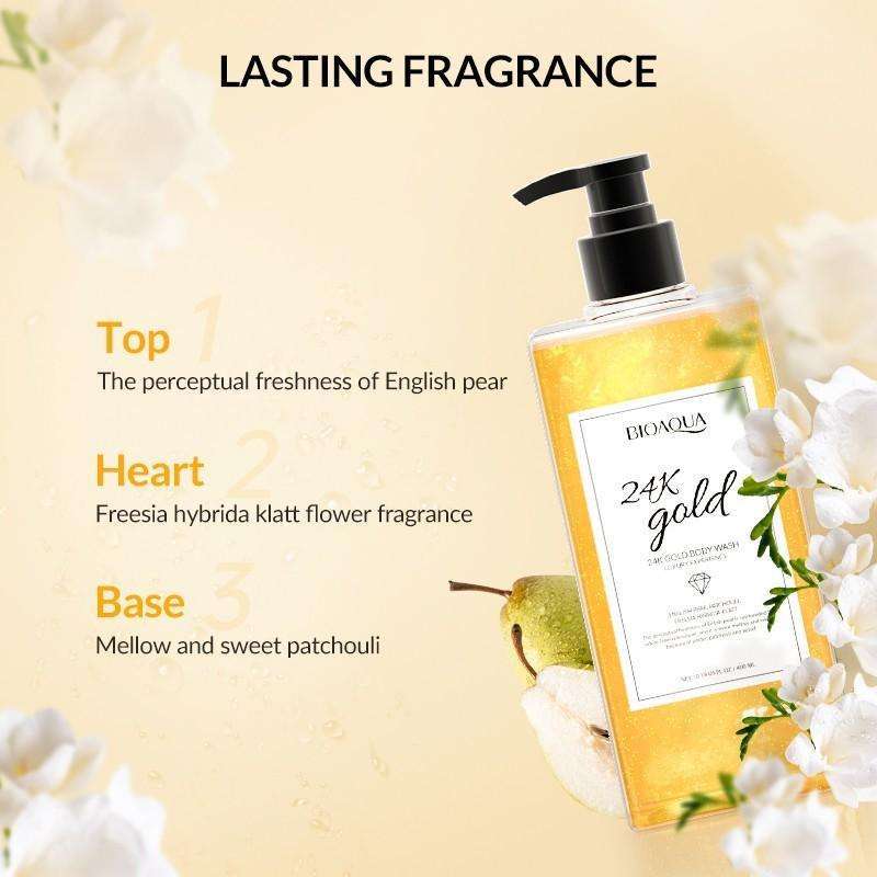 Jual Bioaqua 24k gold body wash sabun mandi brightening lembab kulit sehat - GOLD - BRIGHTEN di ...