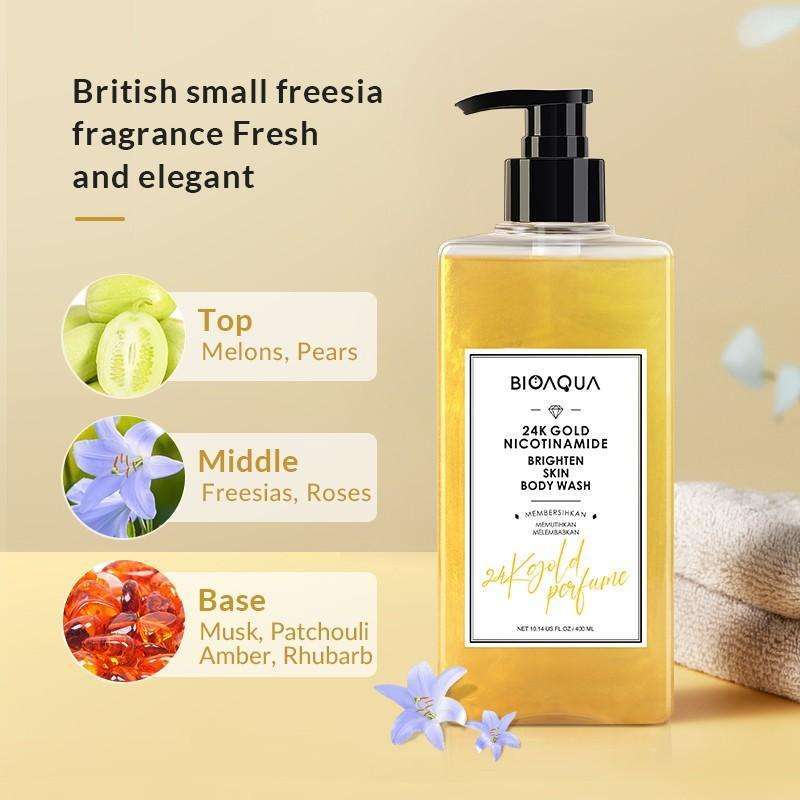 Jual Bioaqua 24k gold body wash sabun mandi brightening lembab kulit sehat - GOLD - BRIGHTEN di ...