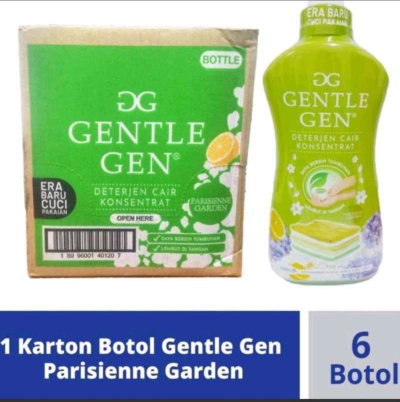 Jual Gentle Gen Gg Deterjen Cair Konsentrat 1 Carton [ 750 Ml X 6 Botol ...