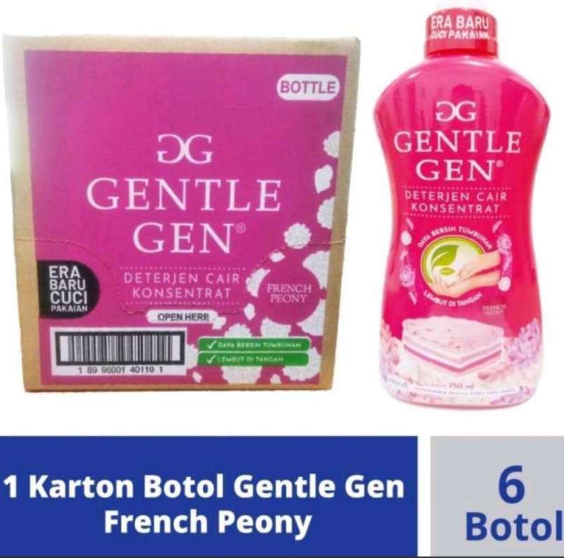 Jual Gentle Gen Gg Deterjen Cair Konsentrat 1 Carton [ 750 Ml X 6 Botol ...