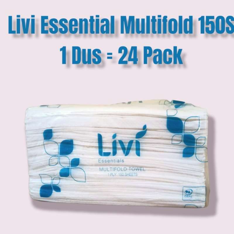 Promo Tissue Livi Essential Multifold (Premium)150s (1 dus = 24 Pack ...