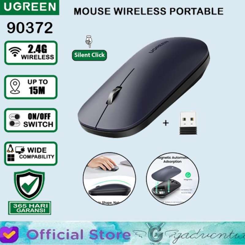 Jual UGREEN 9037 Mouse Wireless Silent Click DPI 2.4Ghz Laptop Komputer ...
