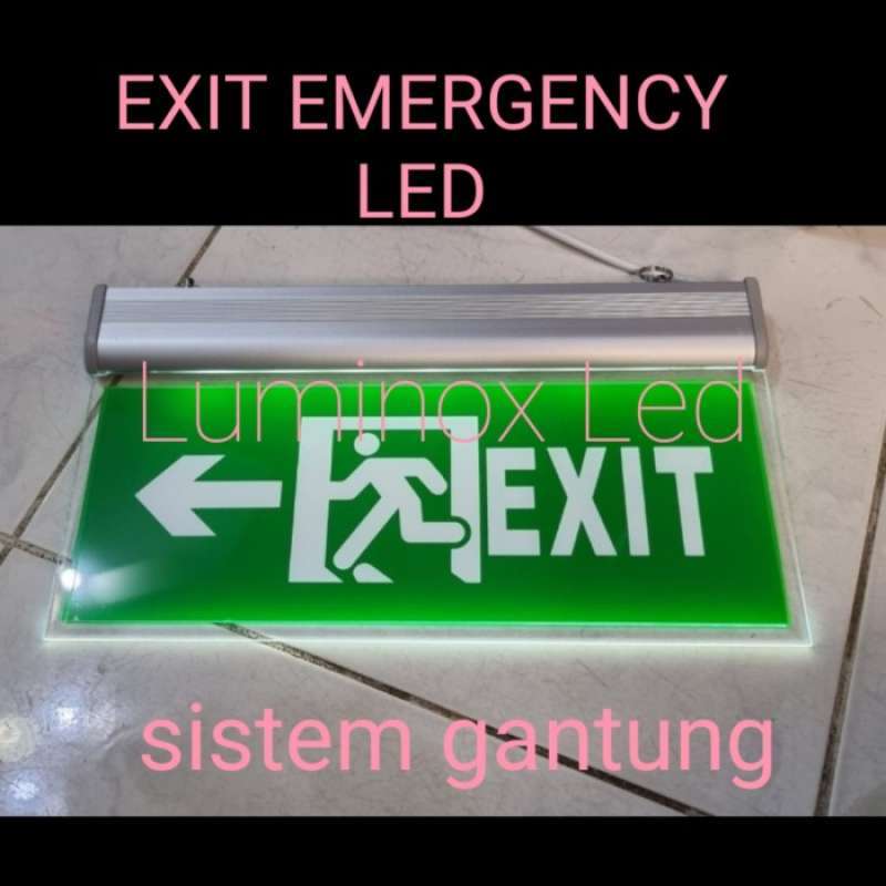 Promo lampu emergency exit sign led 3w exit darurat led 3watt exit ...