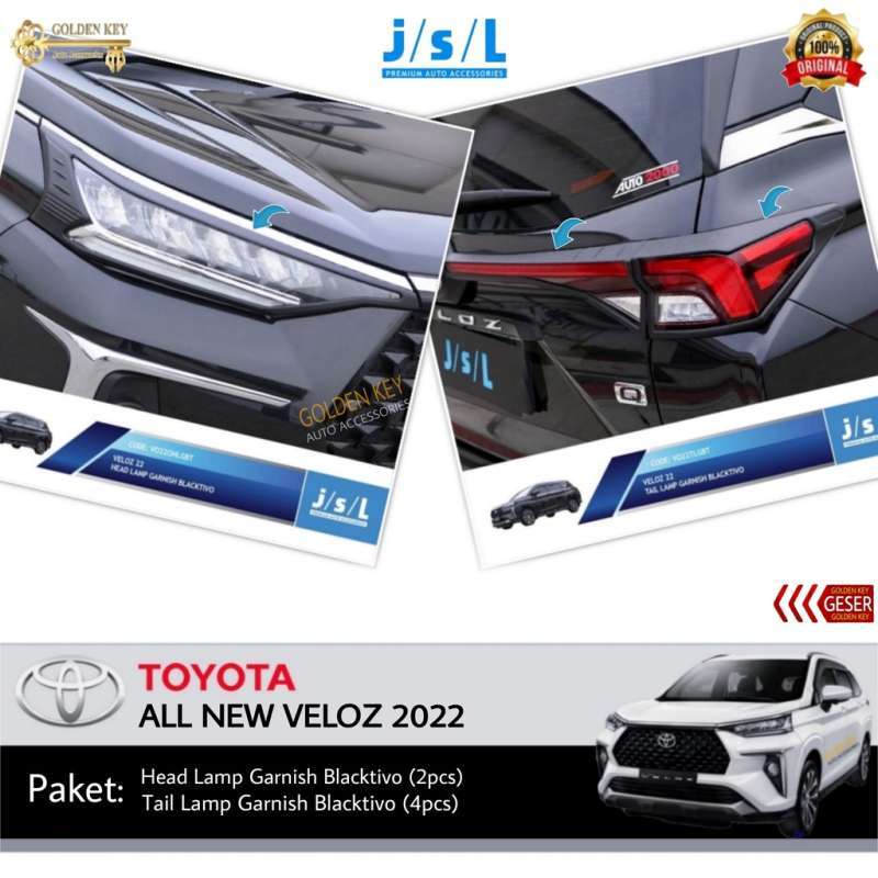 Jual PAKET All New Veloz 2022 Garnish Depan + Belakang Blacktivo Stock Ready di Seller ...