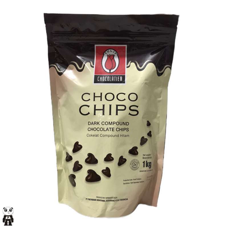 Jual Coklat Chip Compound Hitam Tulip 1Kg Dark Compound Choco Chips di ...