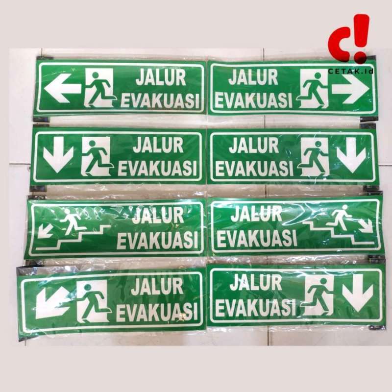 Jual SIGN LABEL STICKER JALUR EVAKUASI KIRI KANAN - Exit - Sticker di ...