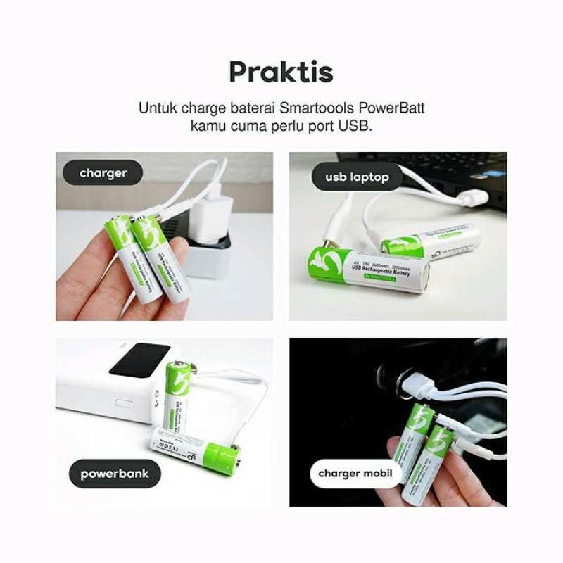 Jual Smartoools Baterai Isi Ulang Powerbatt D 1.5v Type-c Usb Lithium Ion Di Seller Chigamaru ...