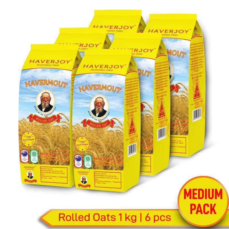 Jual Haverjoy Rolled Oats [Medium Pack/ 1 kg/ 6 Pcs] di Seller Haverjoy ...