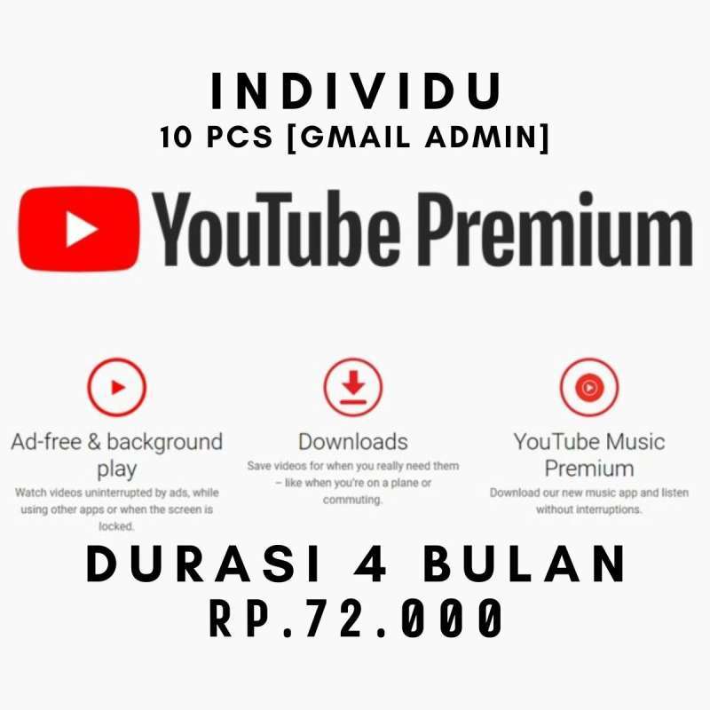 Jual Youtube Premium [gmail Admin] Di Seller Aistore415 - Cilame, Kab. Bandung Barat | Blibli