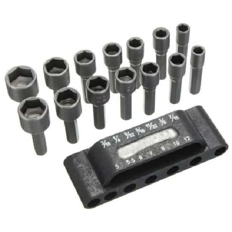 Jual Socket Set 14pcs Hex Adapter Mata Sock Baut Roofing Power Nut Di ...