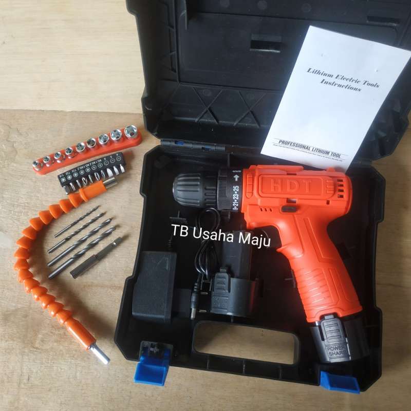 Jual Mesin Bor Tangan Cas Hdt Cdd 405 2 Baterai Bor Cordless Drill Set