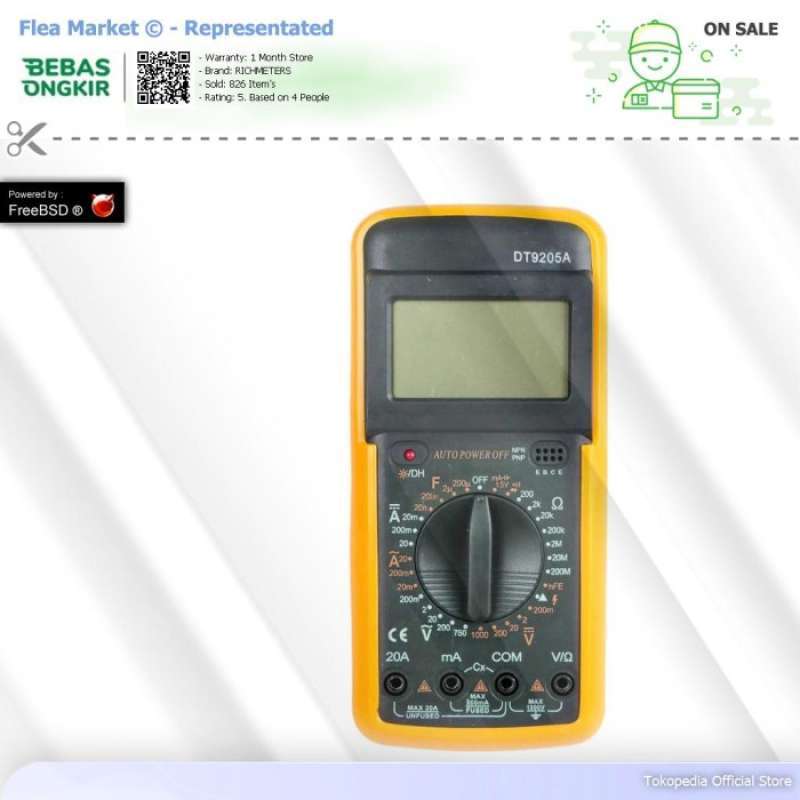 Promo RICHMETERS Pocket Size Digital Multimeter - DT9205A Diskon 50% di ...