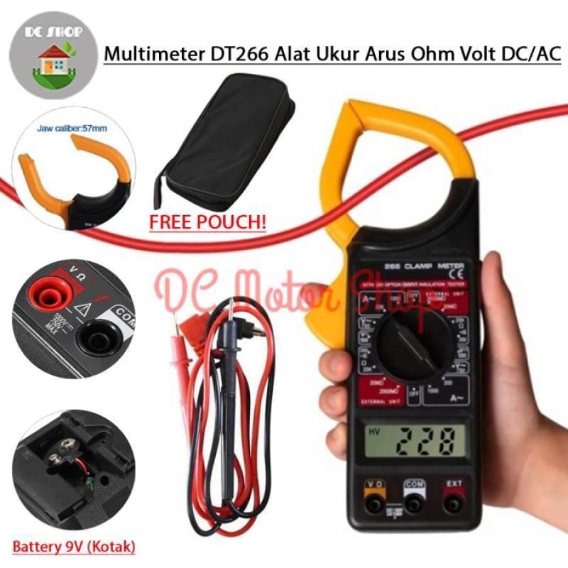 Promo Digital Clamp Multimeter DT266 Tang Ampere / Arus Ohm Volt Meter AC DC Diskon 50% di ...