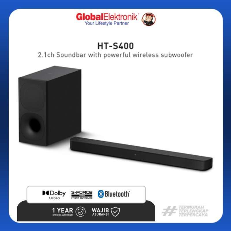 Jual SONY - Soundbar 2.1ch subwoofer HT-S400 di Seller Global Elektronik Semarang - Kota ...