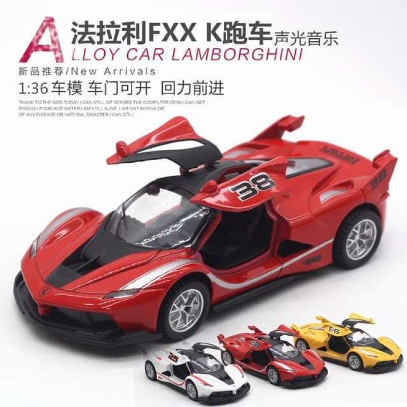Jual mainan anak diecast 1/36 mobil besi Ferrari LaFerrari fxxk fxx k ...