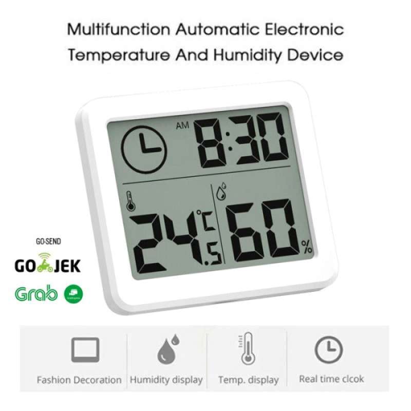 Jual HYGROMETER TERMOMETER JAM DIGITAL PENGUKUR SUHU & KELEMBABAN ...